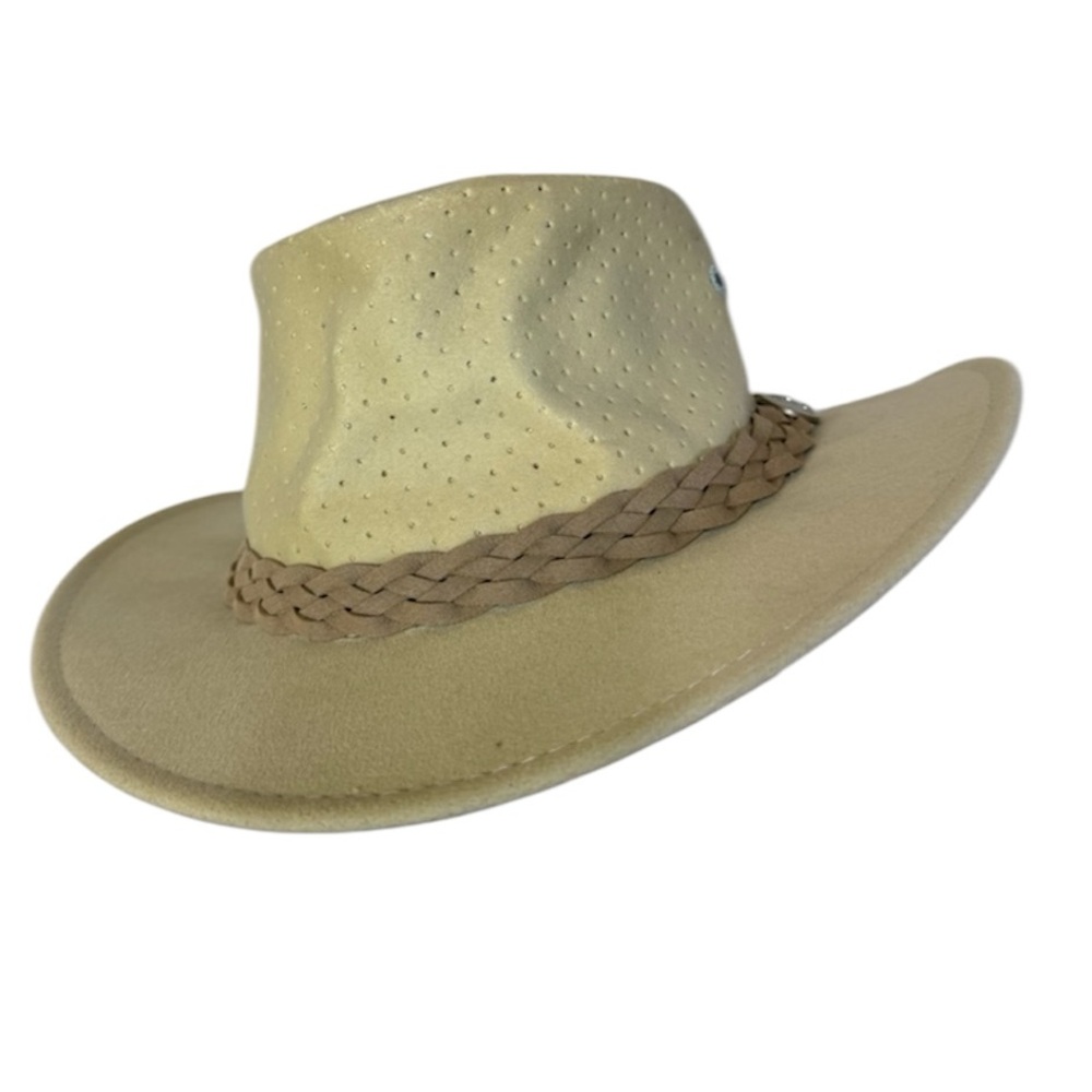 Aussie Chiller Men's Tan Outback Bushie Perforated Hat - Gem
